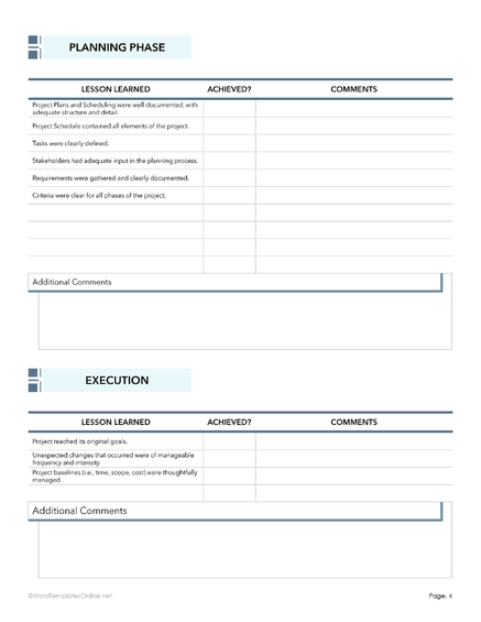 Free Lesson Learned Templates [Word - Excel]