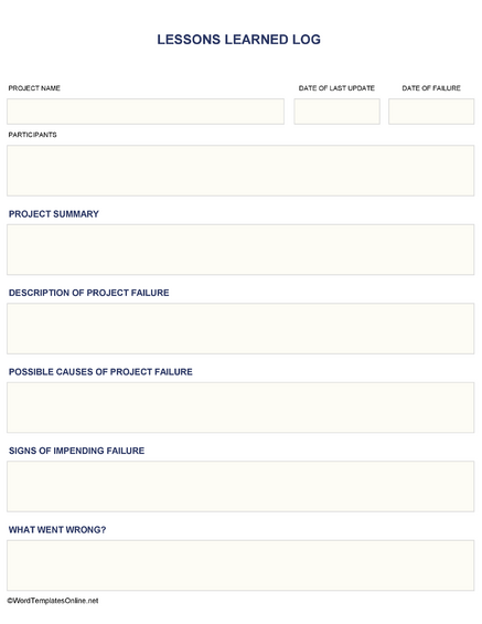 Free Lesson Learned Templates [Word - Excel]