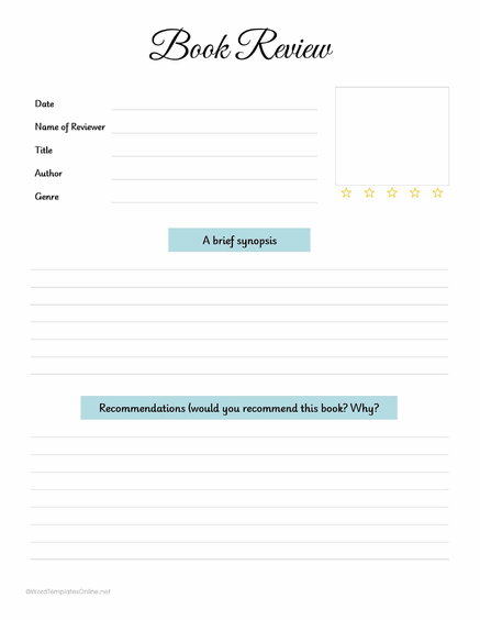 10 Free Editable Book Review Templates (Word, Google Docs)