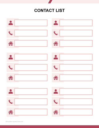 18 Free Contact List Templates - Customizable - Excel, Word