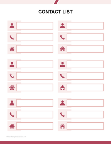 18 Free Contact List Templates - Customizable - Excel, Word