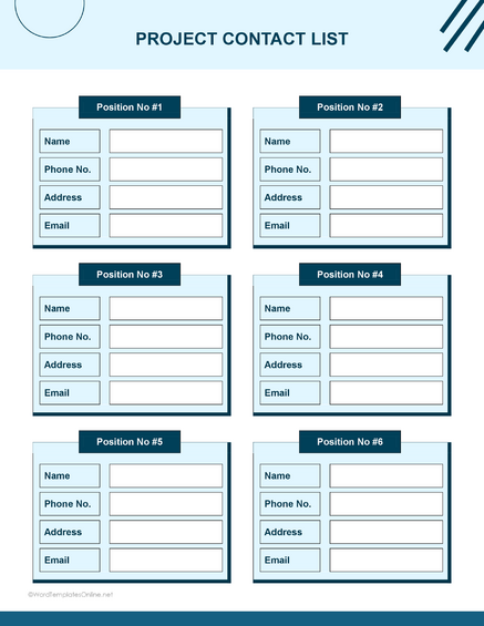 18 Free Contact List Templates - Customizable - Excel, Word