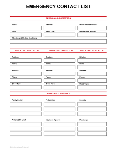 18 Free Contact List Templates - Customizable - Excel, Word