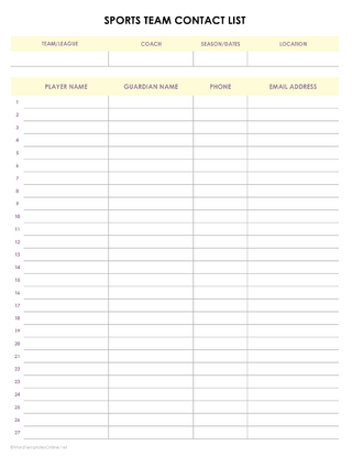 18 Free Contact List Templates - Customizable - Excel, Word