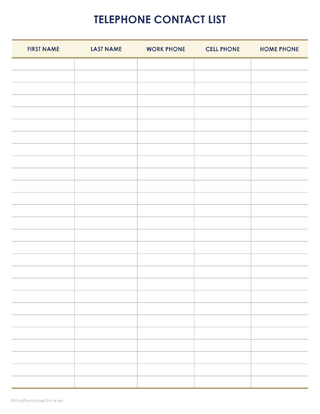 18 Free Contact List Templates - Customizable - Excel, Word