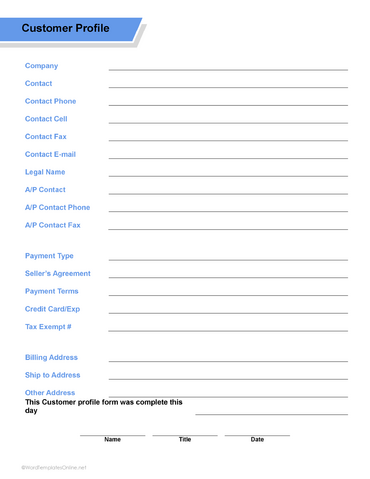 8 Free Customer Profile Templates (Word, Google Docs)