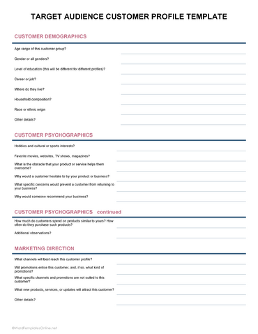 8 Free Customer Profile Templates (Word, Google Docs)