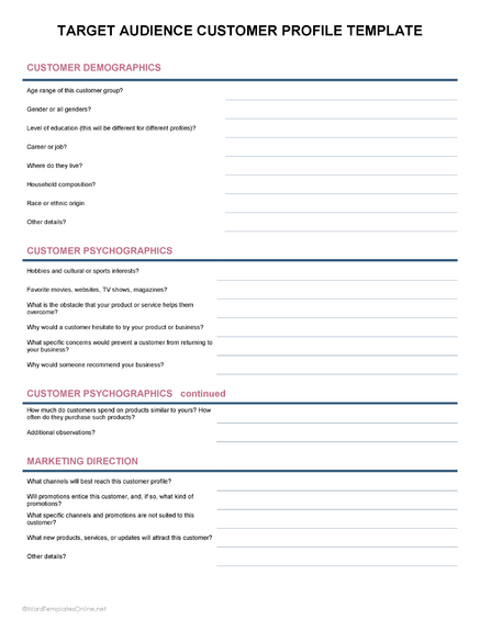 8 Free Customer Profile Templates (Word, Google Docs)