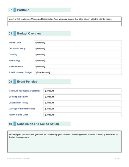 Free Event Proposal Templates (Editable) - Word, Google Docs
