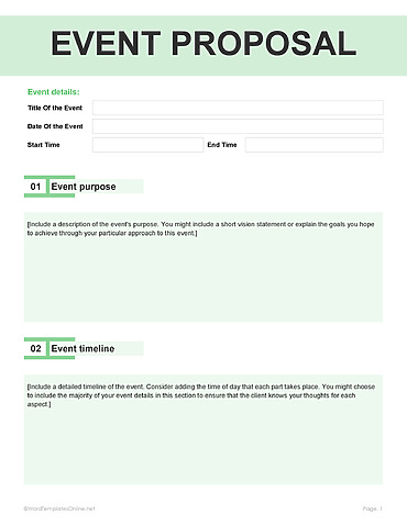 Free Event Proposal Templates (Editable) - Word, Google Docs