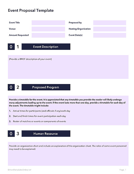 Free Event Proposal Templates (Editable) - Word, Google Docs