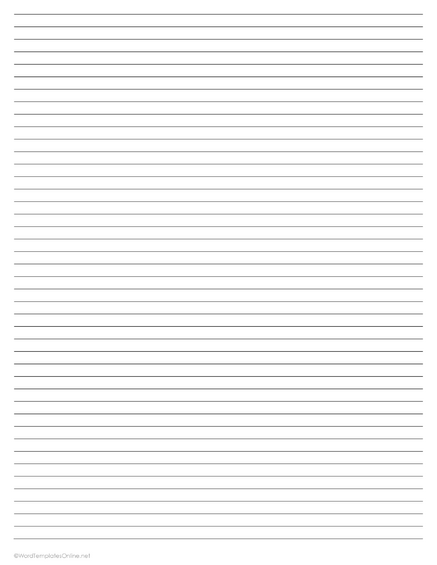 Free Printable Lined Paper Templates