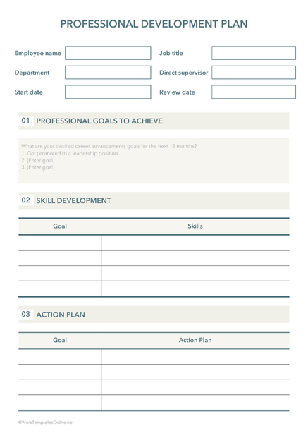 6 Free Professional Development Plan Templates