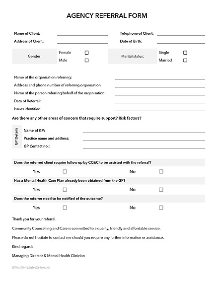 Free Referral Form Templates - 100% Editable