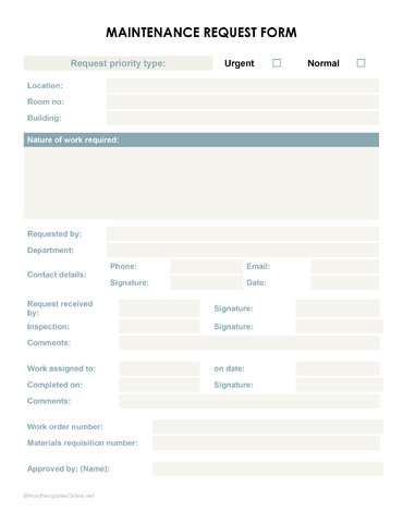 Free Maintenance Request Forms to Handle Repairs