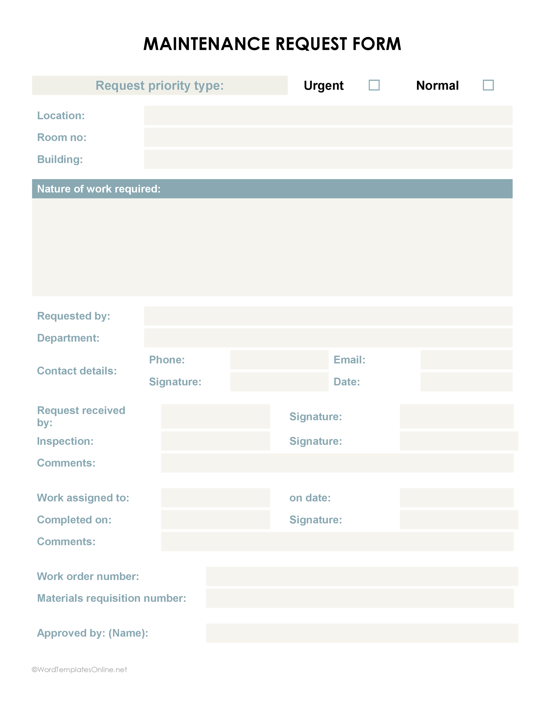 Free Maintenance Request Forms to Handle Repairs