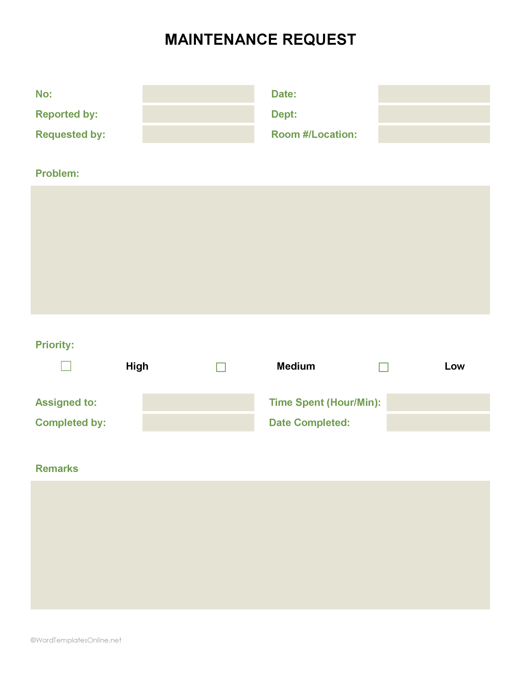 Free Maintenance Request Forms to Handle Repairs