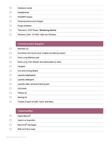 Printable Moving Checklist Templates - Word & Excel