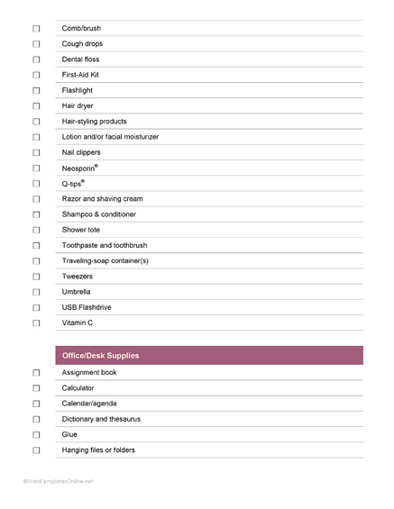 Printable Moving Checklist Templates - Word & Excel