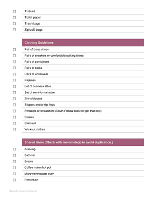 Printable Moving Checklist Templates - Word & Excel
