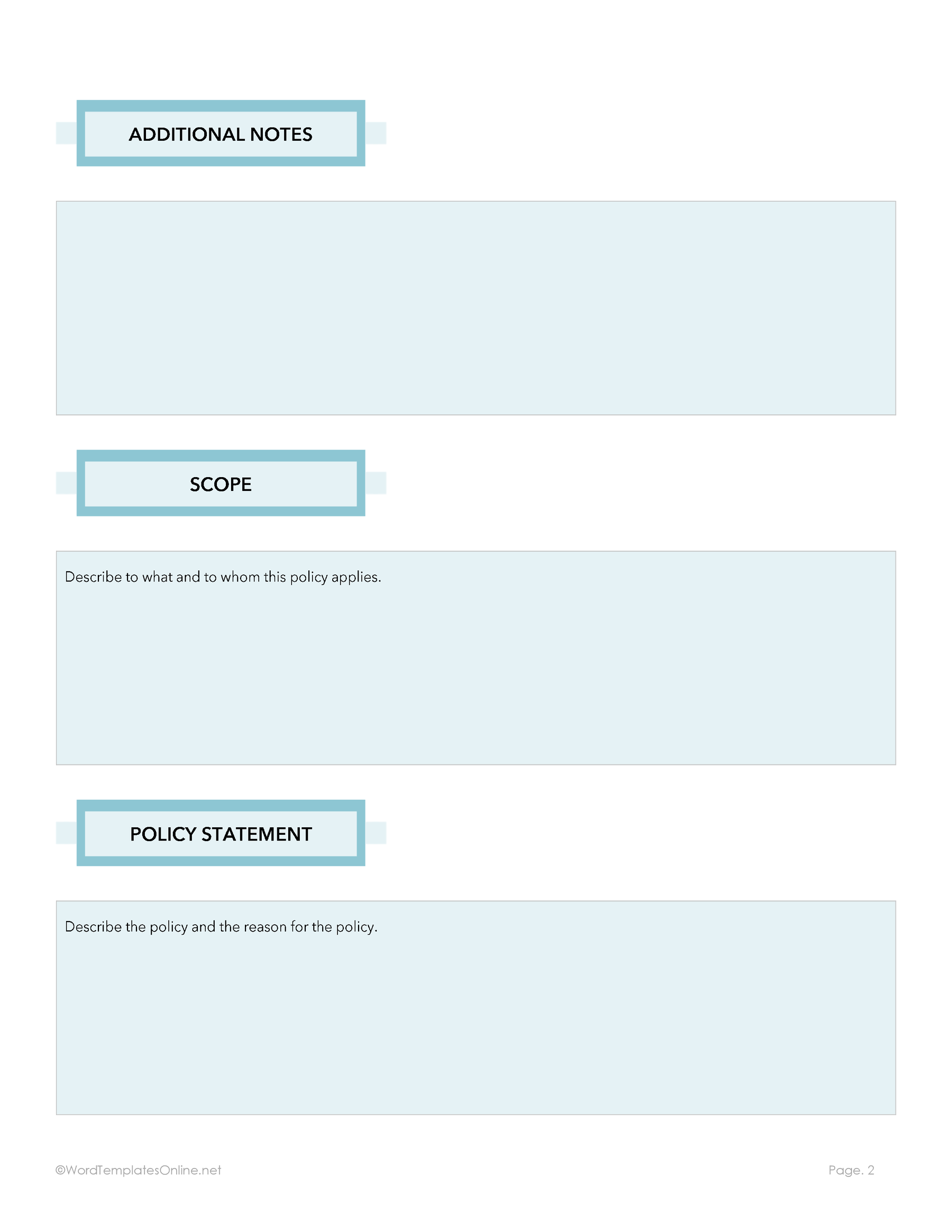 Free Policy and Procedure Templates > Edit & Printable
