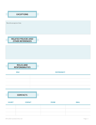 Free Policy and Procedure Templates > Edit & Printable