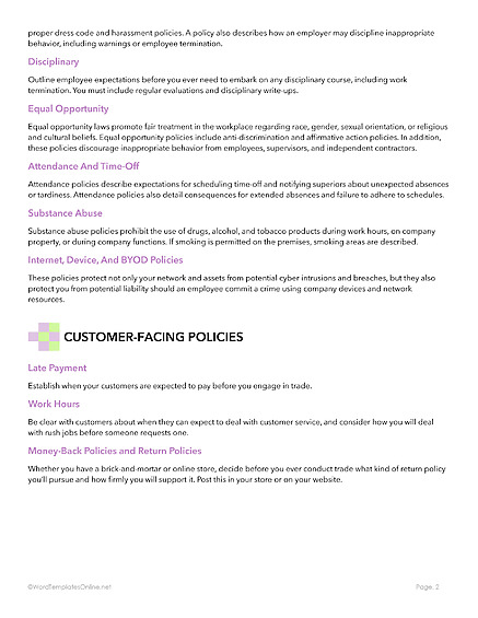 Free Policy and Procedure Templates > Edit & Printable