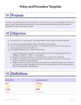 Free Policy and Procedure Templates > Edit & Printable