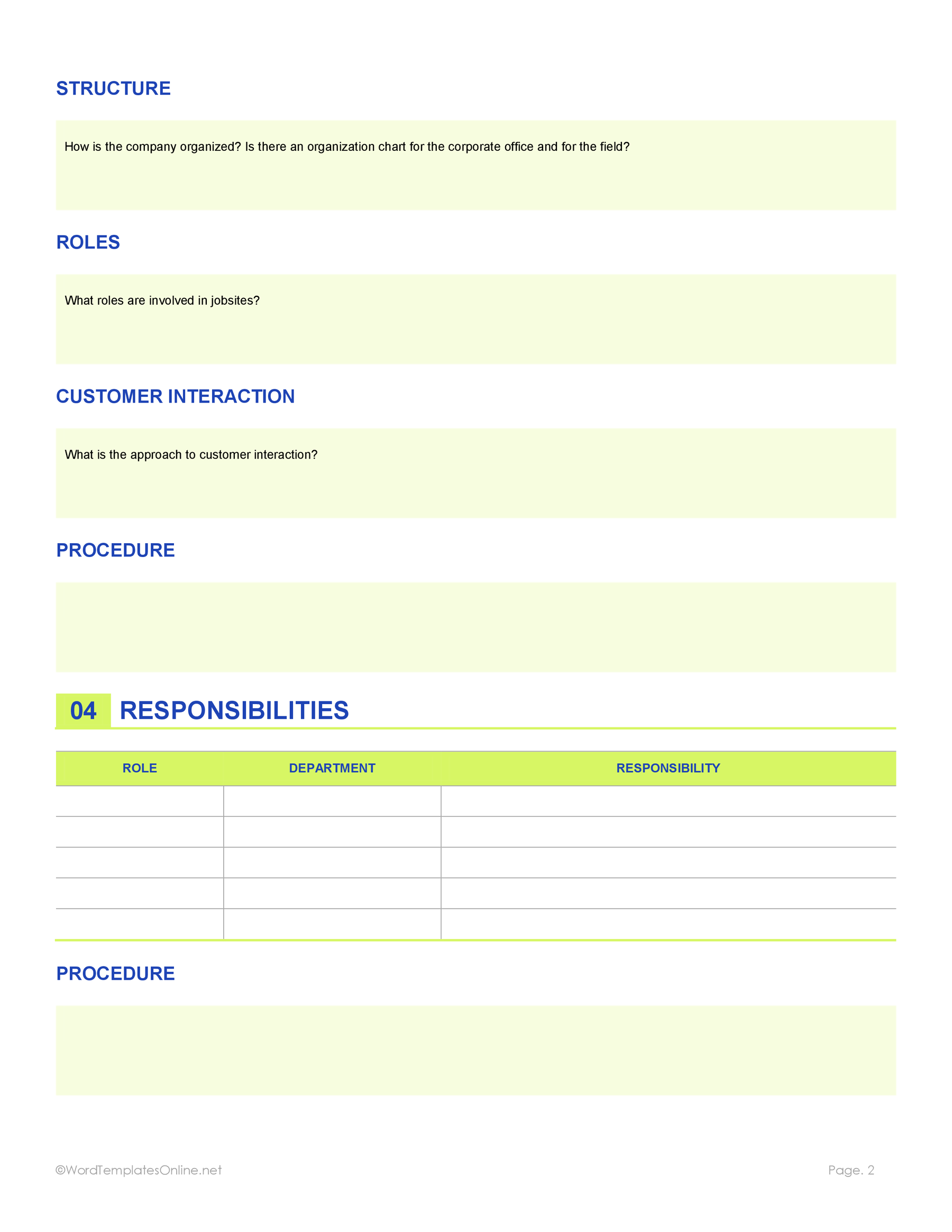 Free Policy and Procedure Templates > Edit & Printable