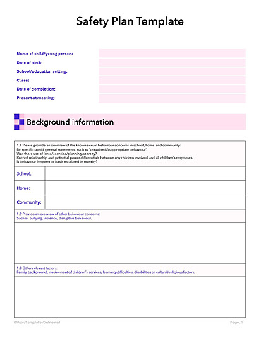 Free Safety Plan Templates (5 Types)