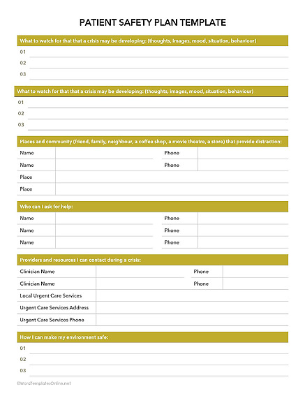 Free Safety Plan Templates (5 Types)