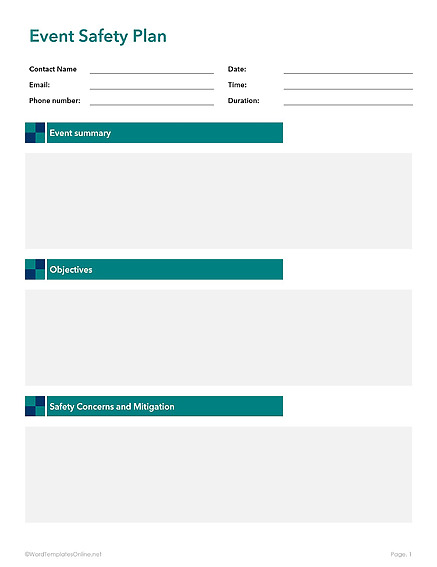 Free Safety Plan Templates (5 Types)
