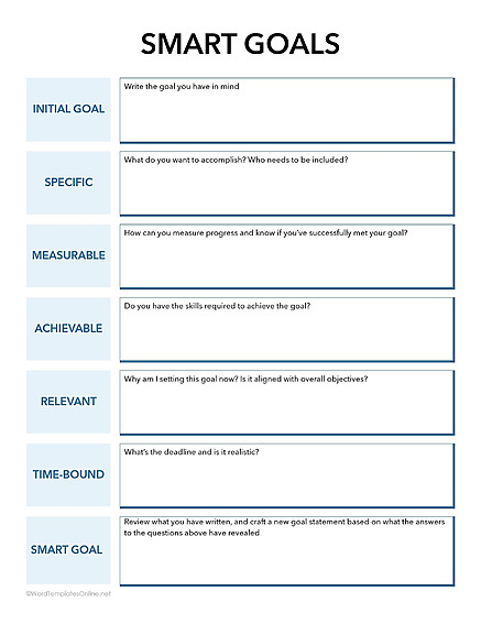 Free Smart Goals Templates | Word - Google Docs