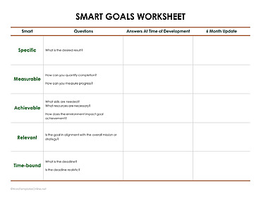 Free Smart Goals Templates | Word - Google Docs