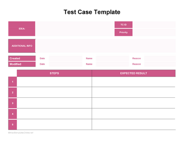 Free Test Case Templates - Word & Excel