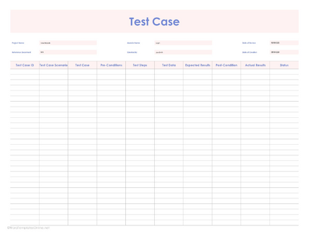 Free Test Case Templates - Word & Excel