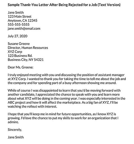 25 Interview Rejection Letters (Before & After Interview)