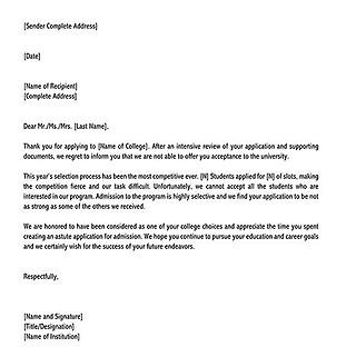 College Rejection Letter Samples | How to Write (Format)