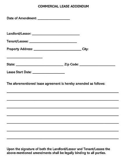 Free Residential Lease Addendum Forms (Word | PDF)