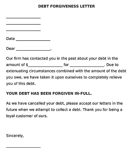 Debt Forgiveness Letter | How to Write (6 Best Samples)