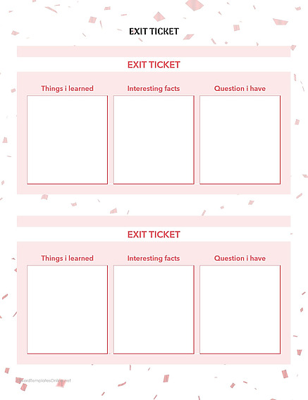 20 Free Exit Ticket Templates (Word, Google Docs, PDF)