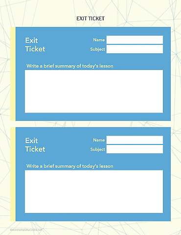 20 Free Exit Ticket Templates (Word, Google Docs, PDF)