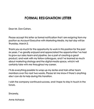 Letter of Intent to Resign (Samples & Templates)