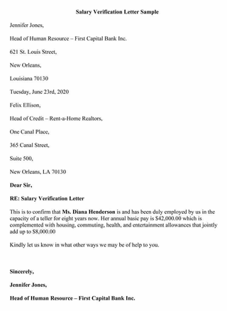 Sample Letters From Landlord Confirming Tenancy