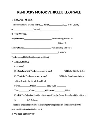 Free Vermont Vehicle Bill of Sale | Form VT-005