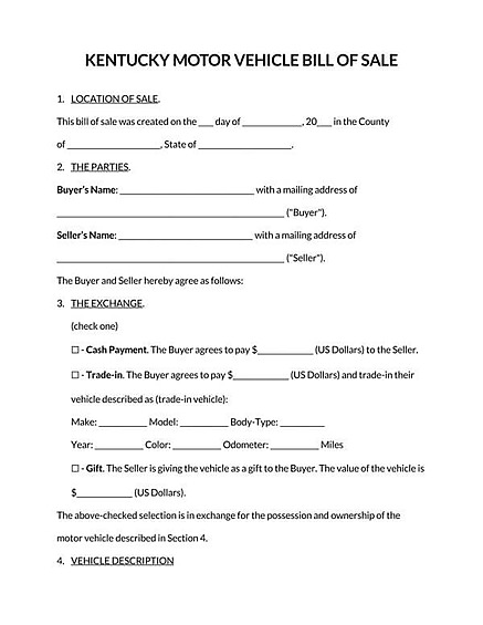 Free Vermont Vehicle Bill of Sale | Form VT-005