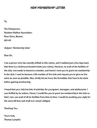 Writing a Membership Letter (Samples and Examples)