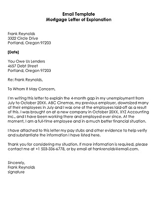 Mortgage Letter Of Explanation (30 Templates)