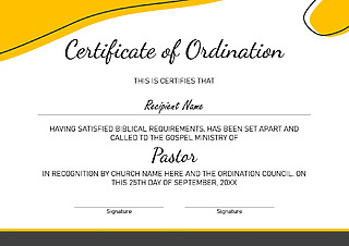 Free Printable Ordination Certificate Templates
