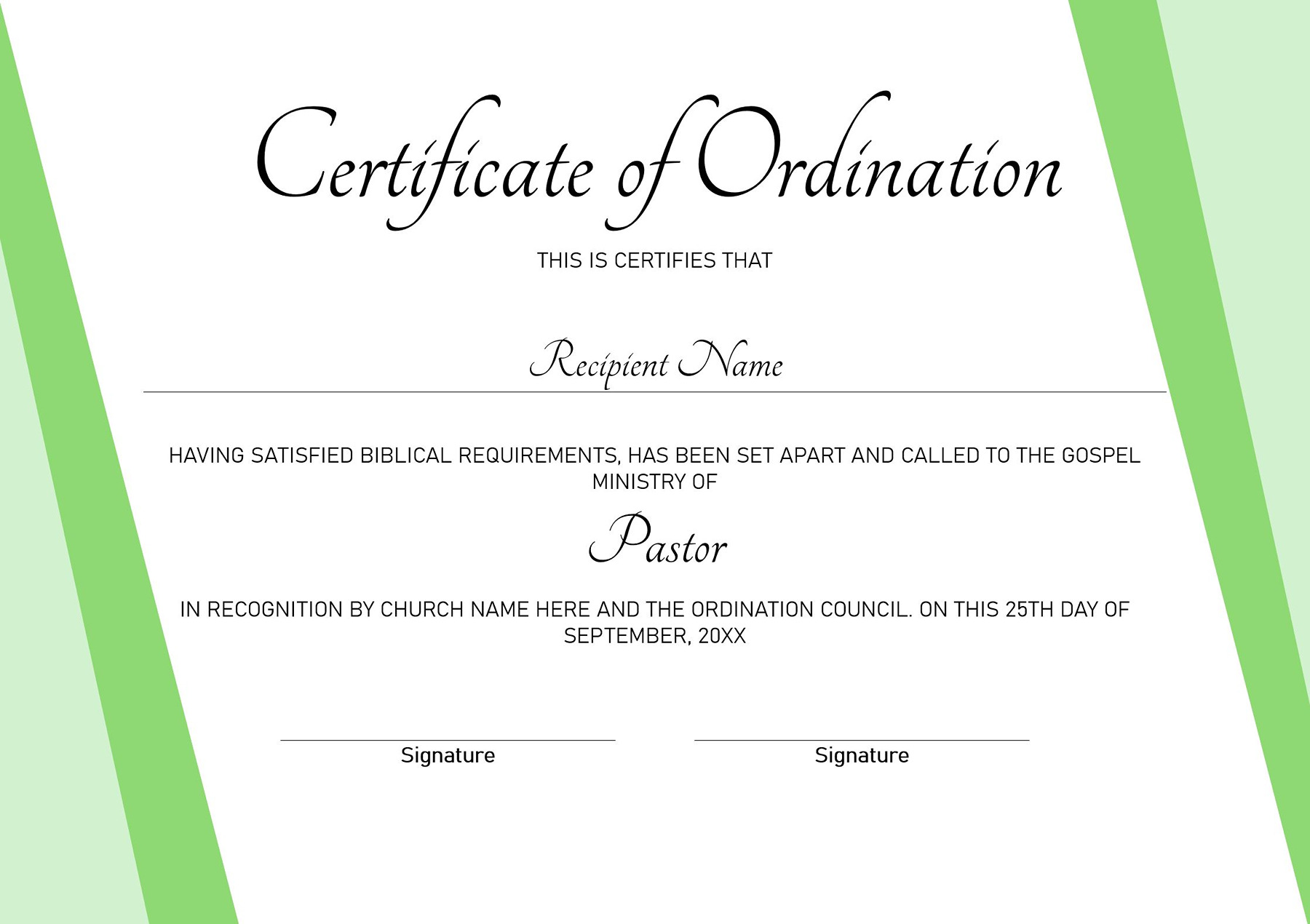 Free Printable Ordination Certificate Templates
